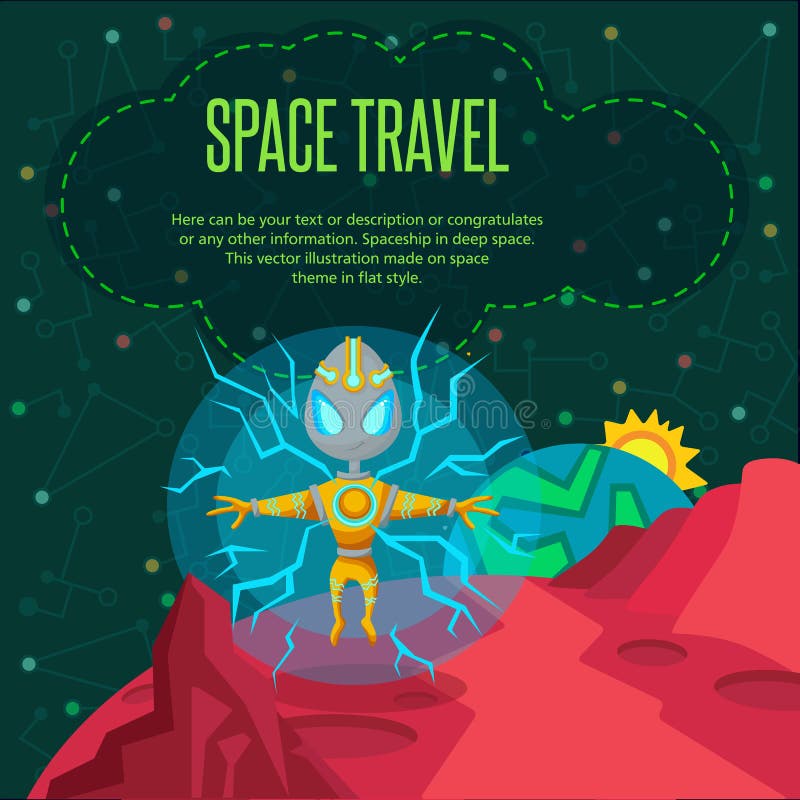 Space Travel. Vector Illustration in Style Flat Stock Vector ...