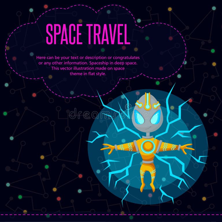 Space Travel. Vector Illustration in Style Flat Stock Vector ...