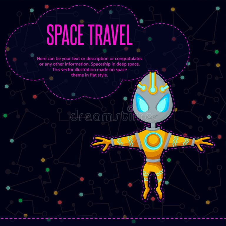 Space Travel. Vector Illustration in Style Flat Stock Vector ...