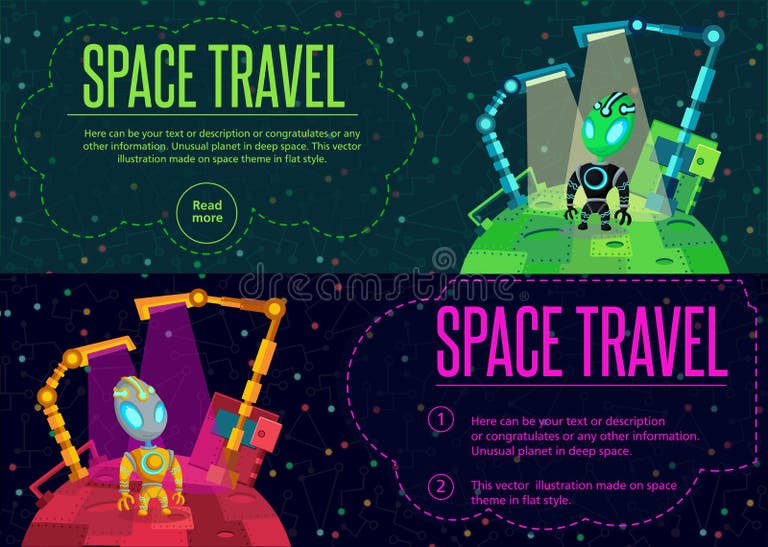 Space Travel. Vector Illustration in Style Flat Stock Vector ...