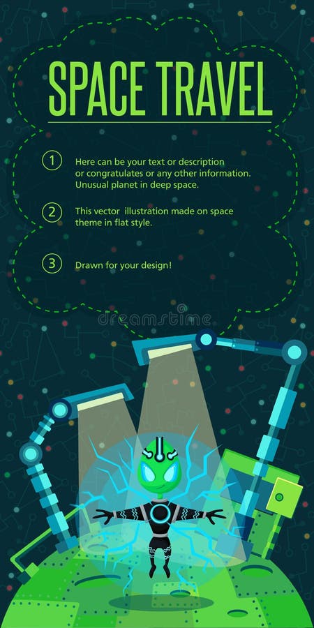 Space Travel. Vector Illustration in Style Flat Stock Vector ...