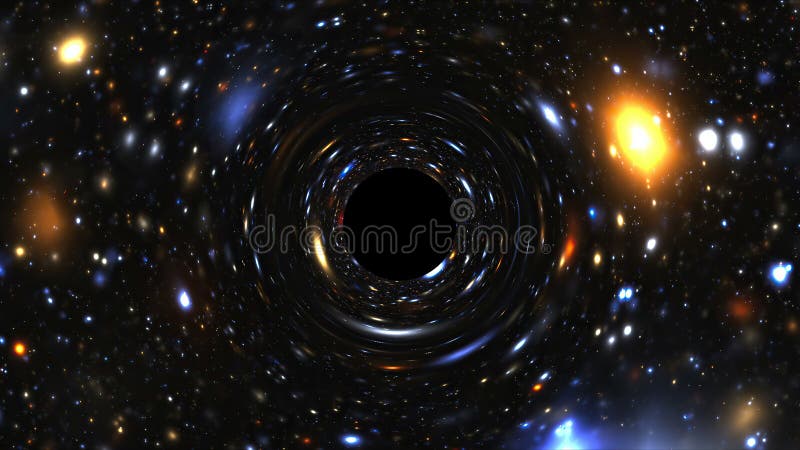 Space Tunnel with Galaxy and Nebulae Simulation Stock Illustration ...