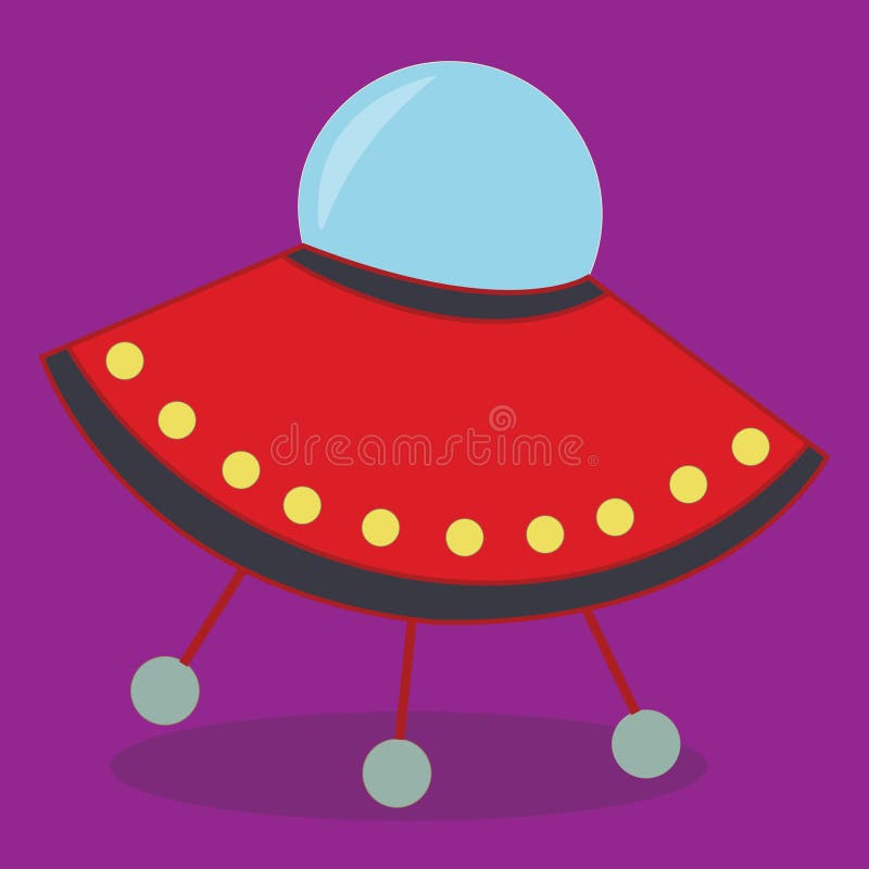 Space UFO red 07 stock vector. Illustration of cartoon - 197988738