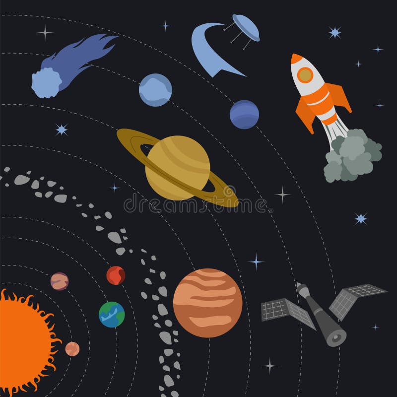 Space, Universe Graphic Design. Infographic Template Stock Vector ...