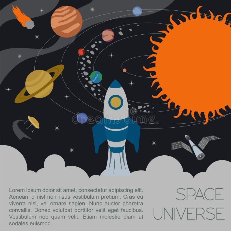 Space, Universe Graphic Design. Infographic Template Stock Vector ...