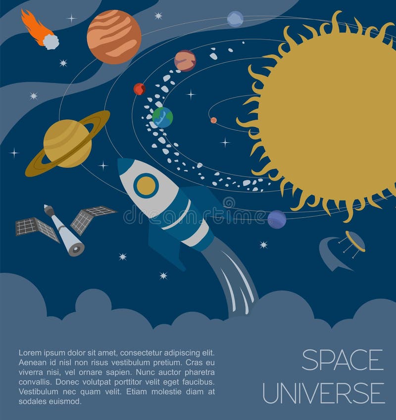 Space, Universe Graphic Design. Infographic Template Stock Vector ...