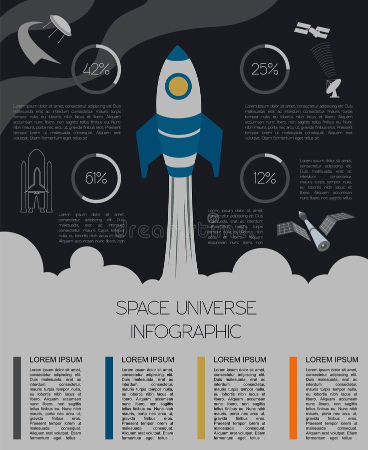 Space, Universe Graphic Design. Infographic Template Stock Vector ...
