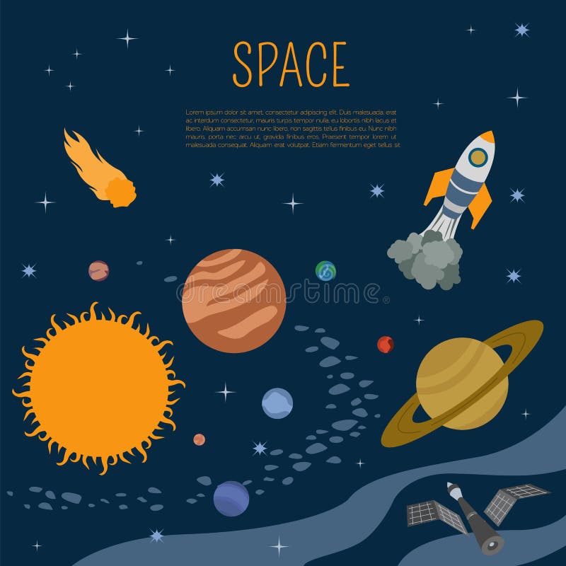 Space, Universe Graphic Design. Infographic Template Stock Vector ...