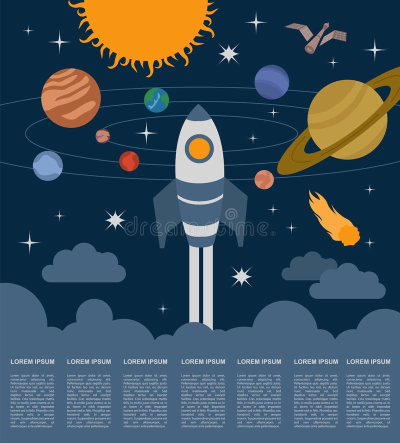 Space, Universe Graphic Design. Infographic Template Stock Vector ...