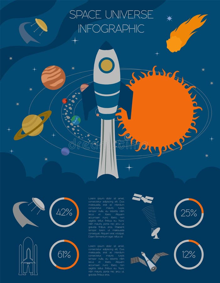 Space, Universe Graphic Design. Infographic Template Stock Vector ...
