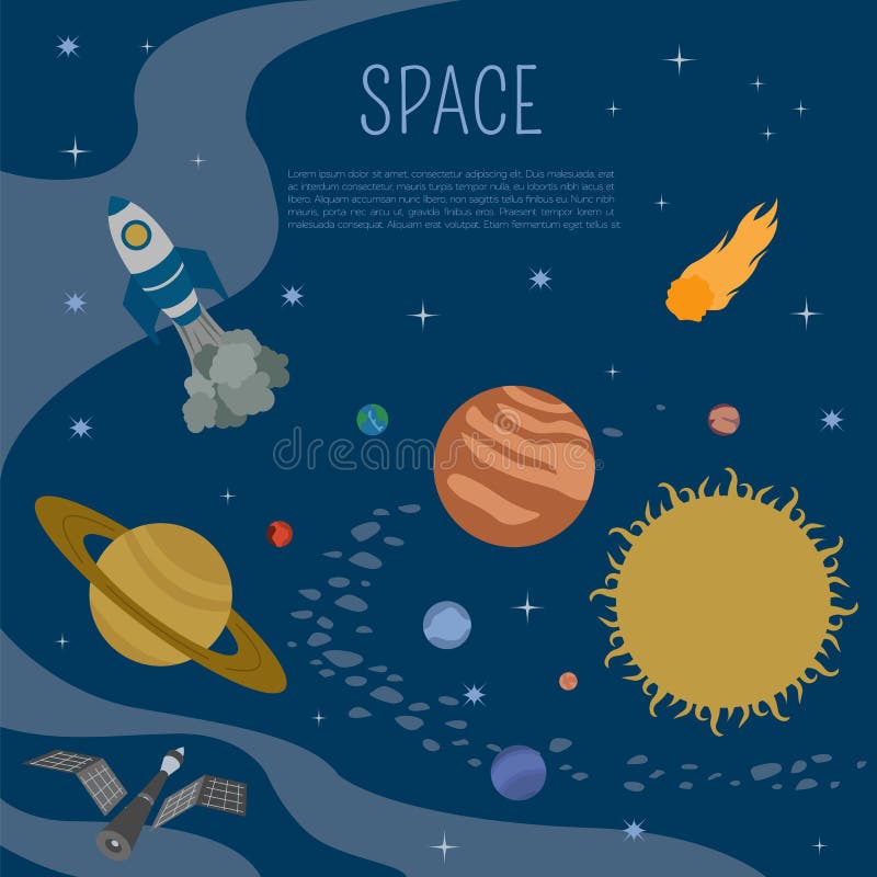 Space, Universe Graphic Design. Infographic Template Stock Vector ...