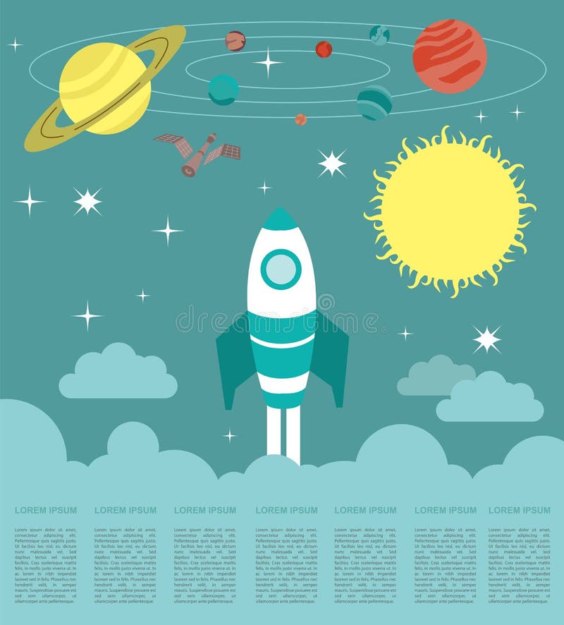 Space, Universe Graphic Design. Infographic Template Stock Vector ...