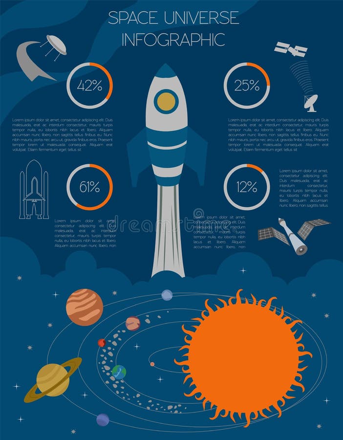 Space, Universe Graphic Design. Infographic Template Stock Vector ...