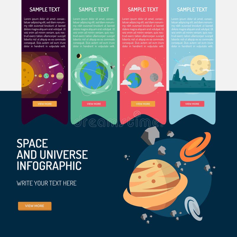 Universe Infographic Vector Icons, Charts, Graphs Stock Vector ...
