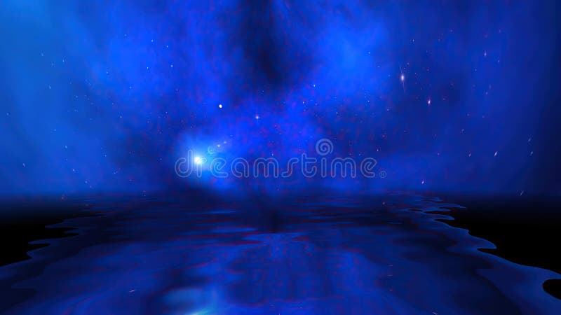 Space Universe with Stars and Galaxies Reflected in Water Stock ...