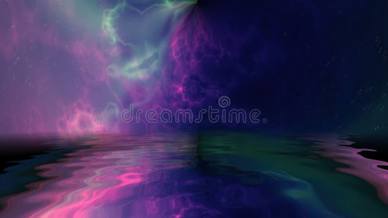 Space Universe with Stars and Galaxies Reflected in Water Stock ...