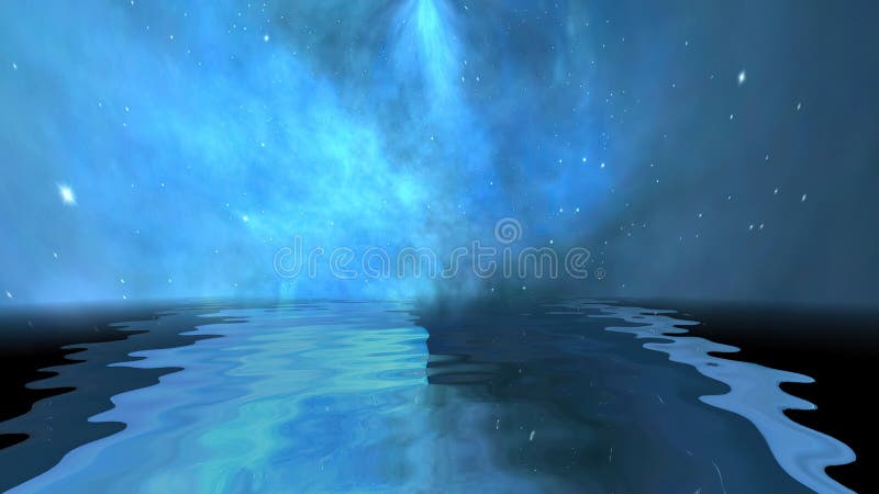 Space Universe with Stars and Galaxies Reflected in Water Stock ...