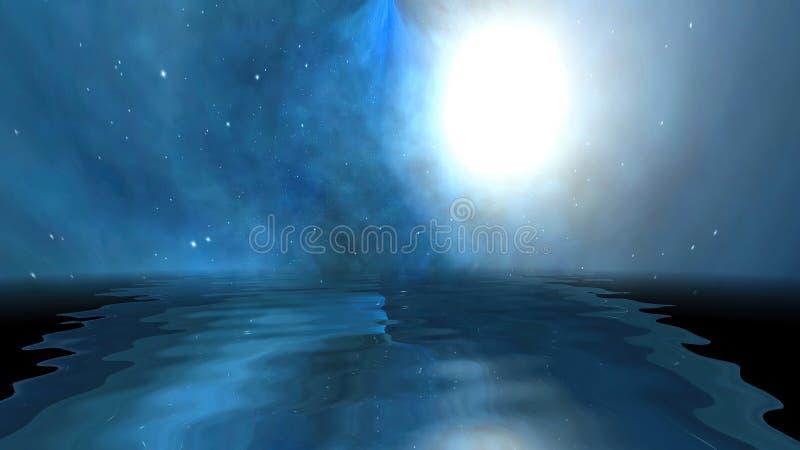 Space Universe with Stars and Galaxies Reflected in Water Stock ...