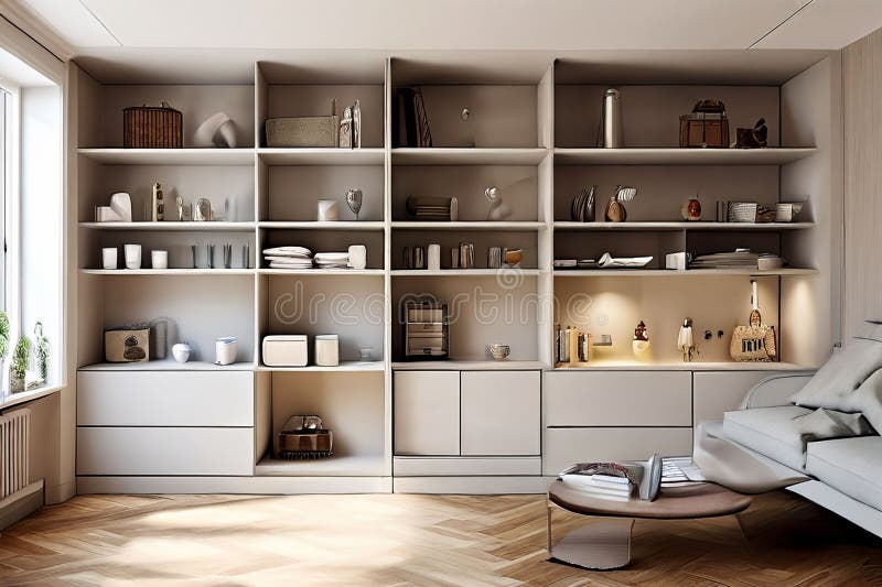 Space Utilization Open Shelving Hidden Storage Multi Functional Stock ...