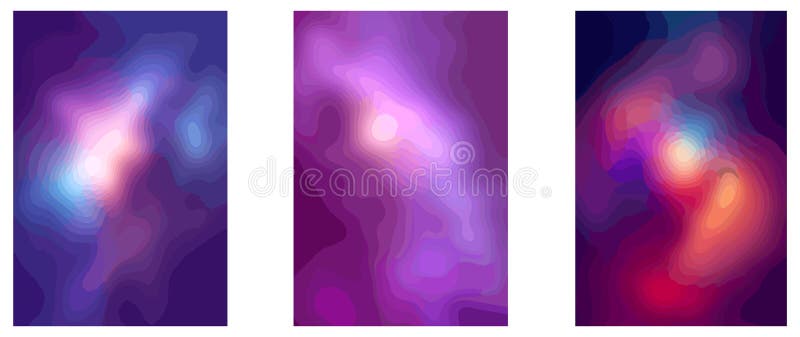 Space Vector Backgrounds Set. Magic Colorful Galaxy Stock Vector ...