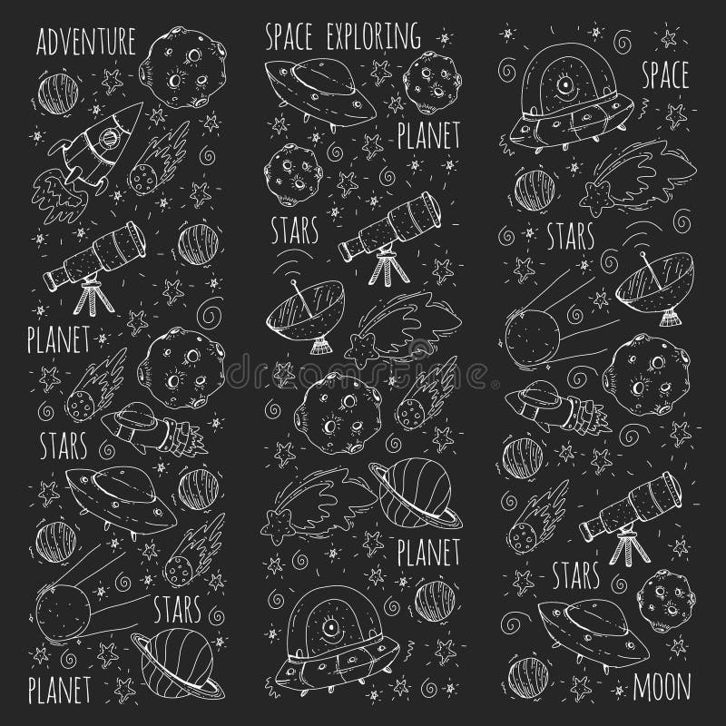 Space Vector Illustration. Science, Technology Pattern. Rocket and ...