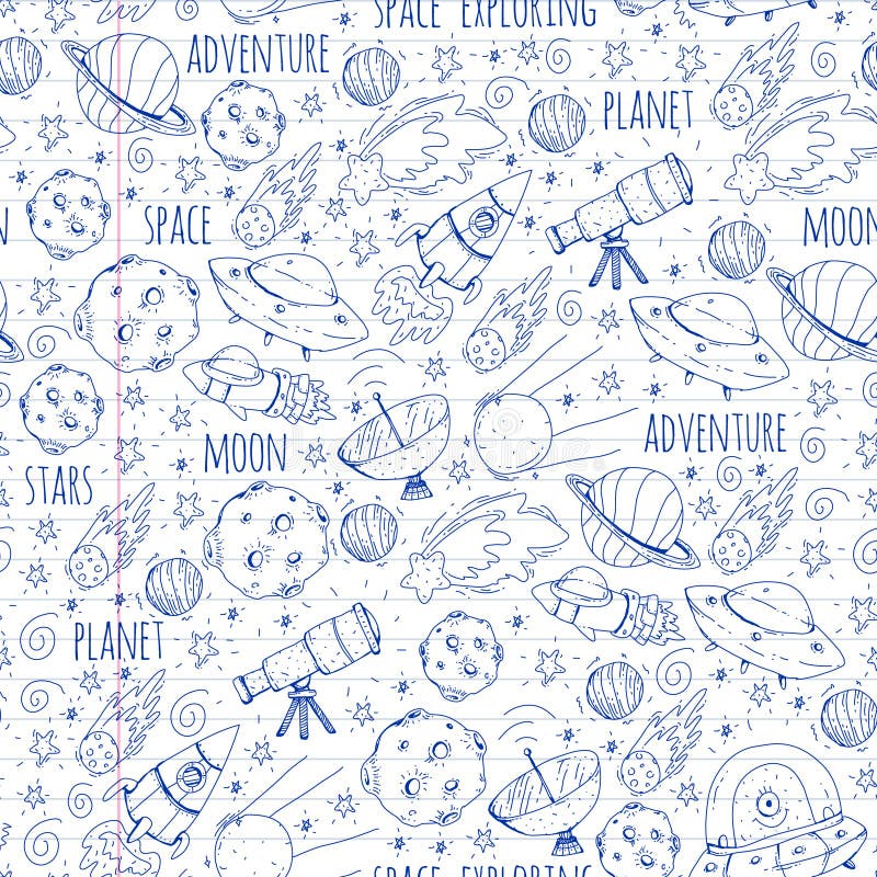 Space Vector Illustration. Science, Technology Pattern. Rocket and ...