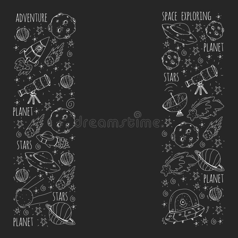 Space Vector Illustration. Science, Technology Pattern. Rocket and ...
