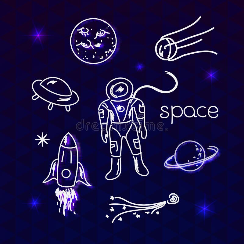 Space vector objects stock vector. Illustration of divided - 46804299