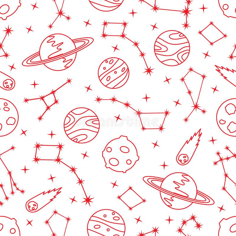 Space Vector Seamless Pattern. Astronomy. Science Stock Vector ...