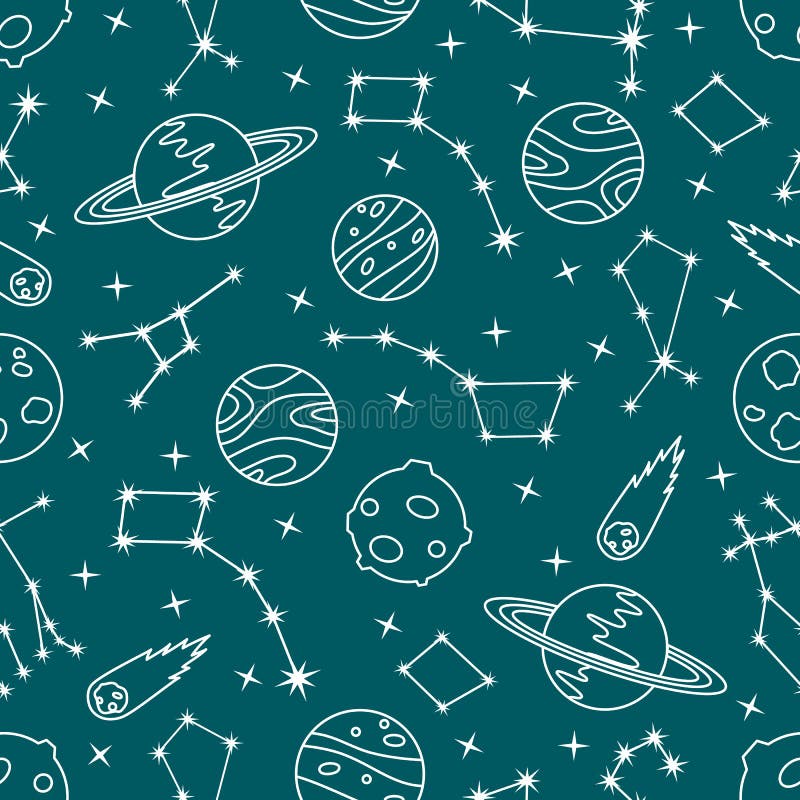 Space Vector Seamless Pattern Astronomy Science Stock Vector ...