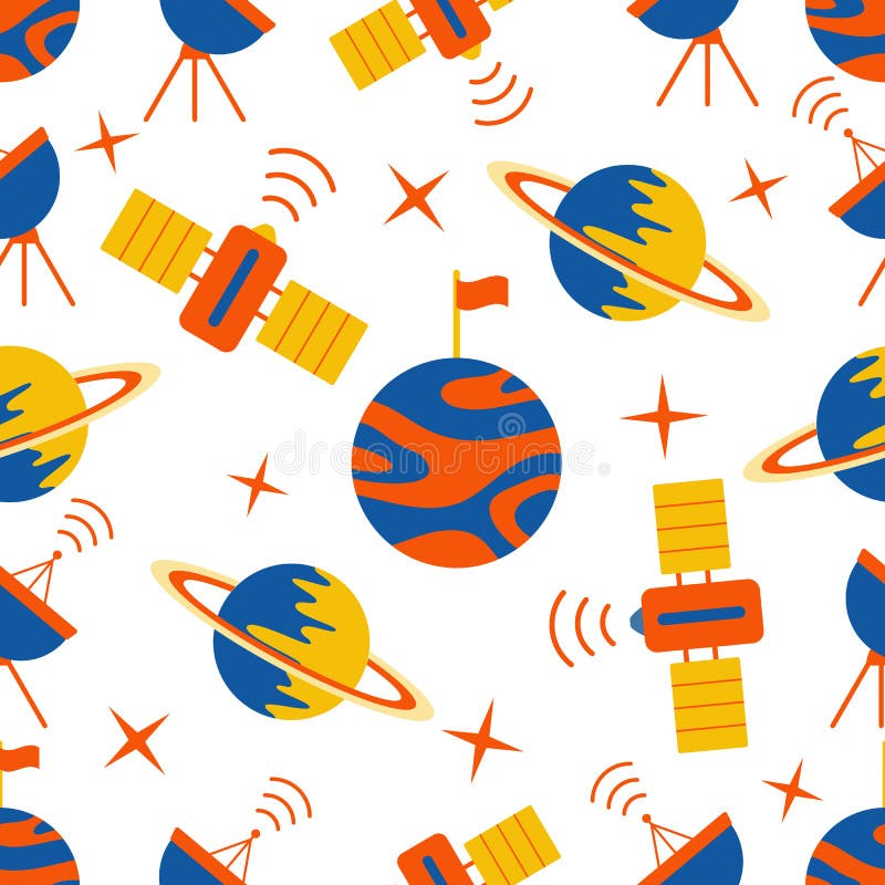 Space Vector Seamless Pattern Astronomy Science Stock Vector ...