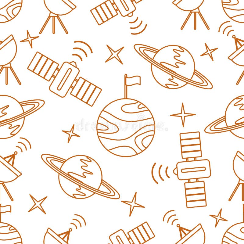 Space Vector Seamless Pattern Astronomy Science Stock Vector ...