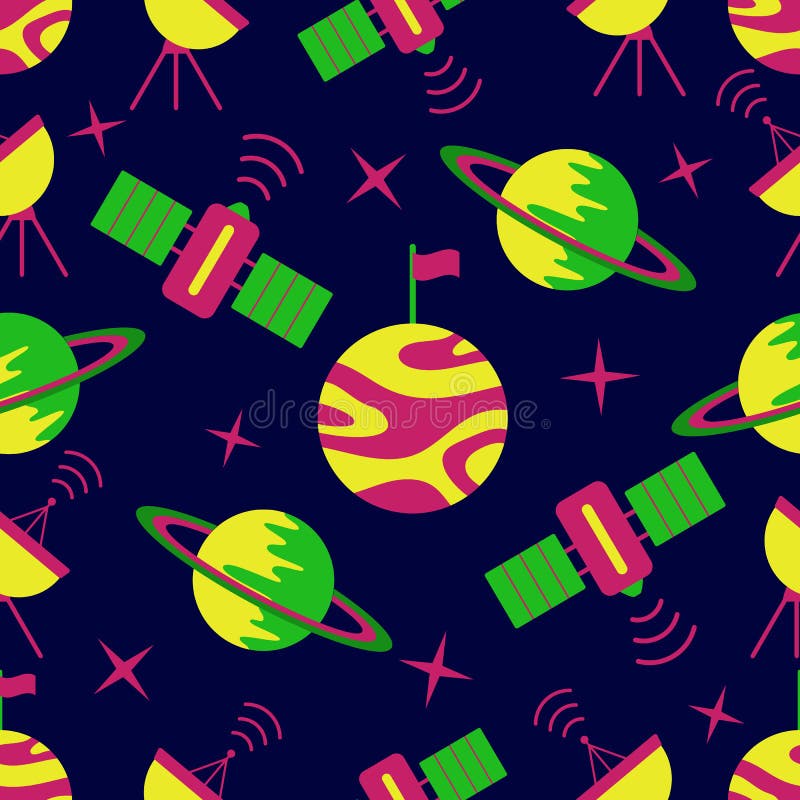 Space Vector Seamless Pattern Astronomy Science Stock Vector - Illustration of fabric, cosmos ...