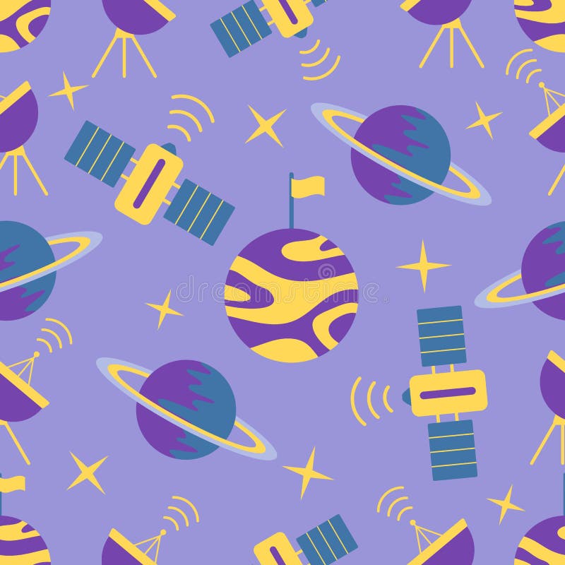 Space Vector Seamless Pattern Astronomy Science Stock Vector ...