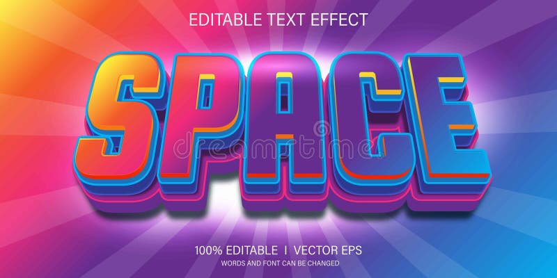 Space Vector Text Effect with Modern Style Design Stock Illustration ...