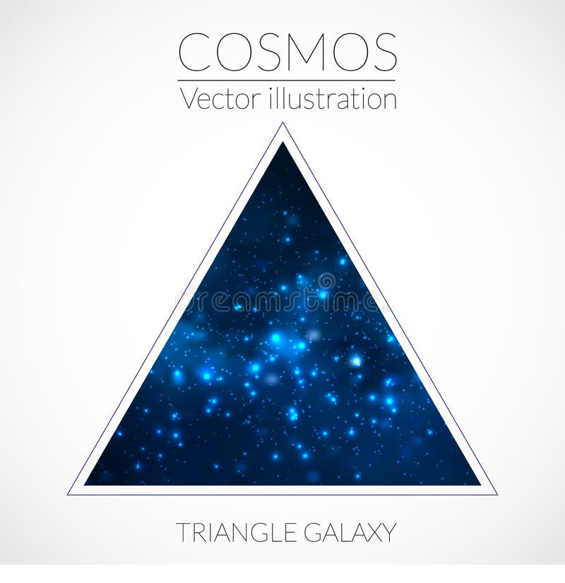 Space Vector Triangle Form with Stars. Universe Illustration. Colored ...