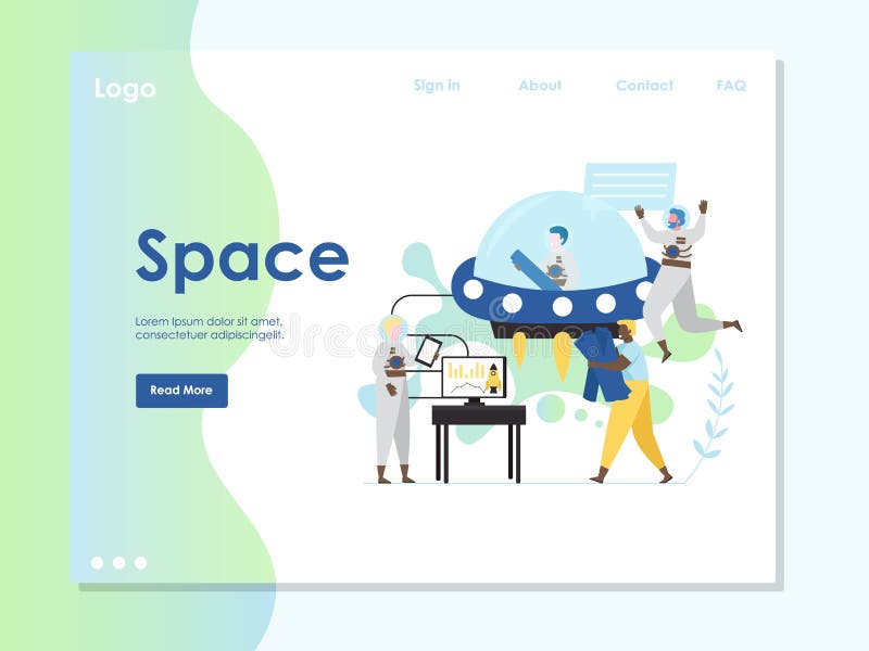 Space Technologies Vector Concept for Web Banner, Website Page Stock ...