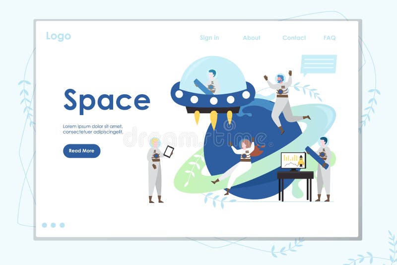 Space Vector Website Landing Page Design Template Stock Vector ...