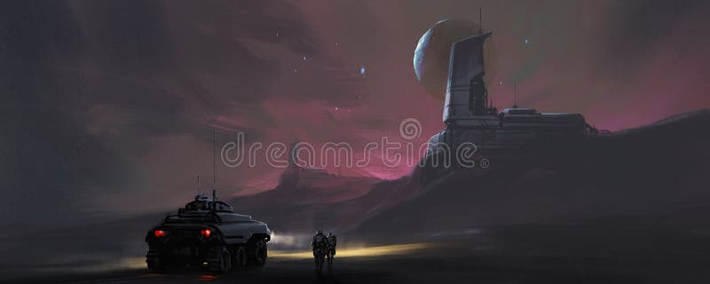 A Space Vehicle on an Alien Planet, 3D Illustration Stock Illustration ...