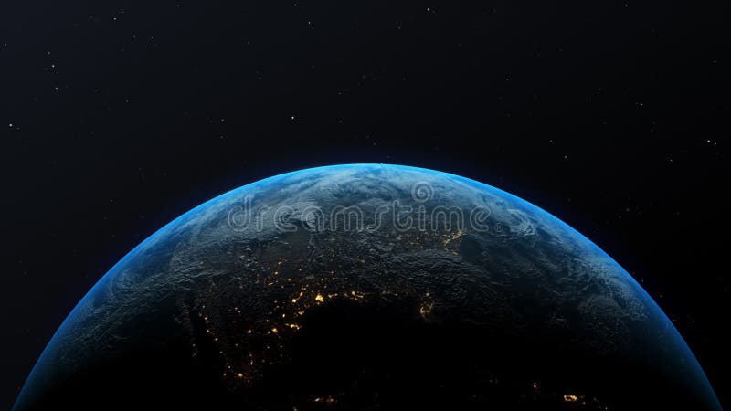 Space View of the Earth. Ultra Realistic 3D Animation. Stock ...