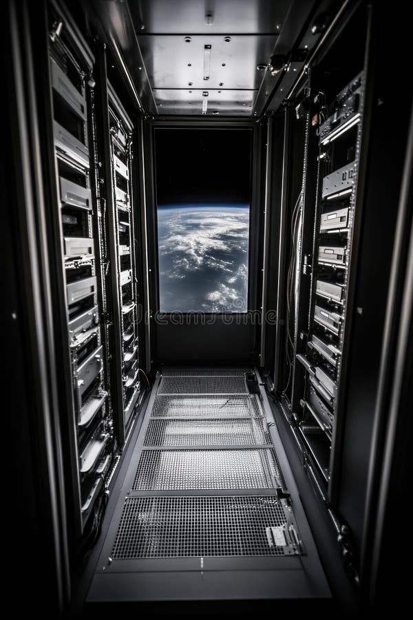 Space View from Inside a Data Center Server Room Stock Photo - Image of ...