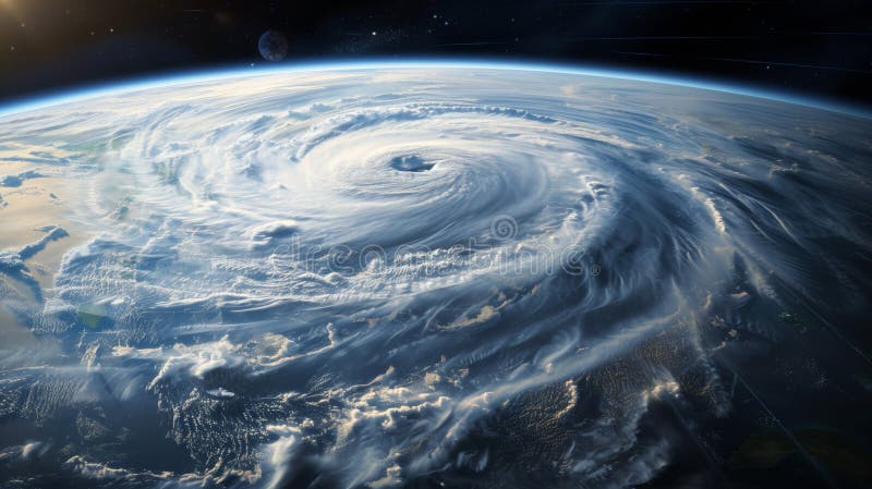 Space View of a Massive Hurricane on Earth S Surface, Illustrating ...