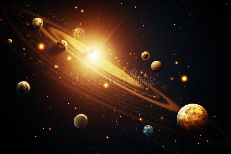 Space View of the Solar System and Constellations Stock Photo - Image ...