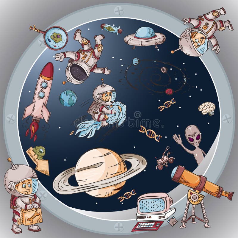 Space the View From_13_the Window of a Spacecraft Stock Vector ...