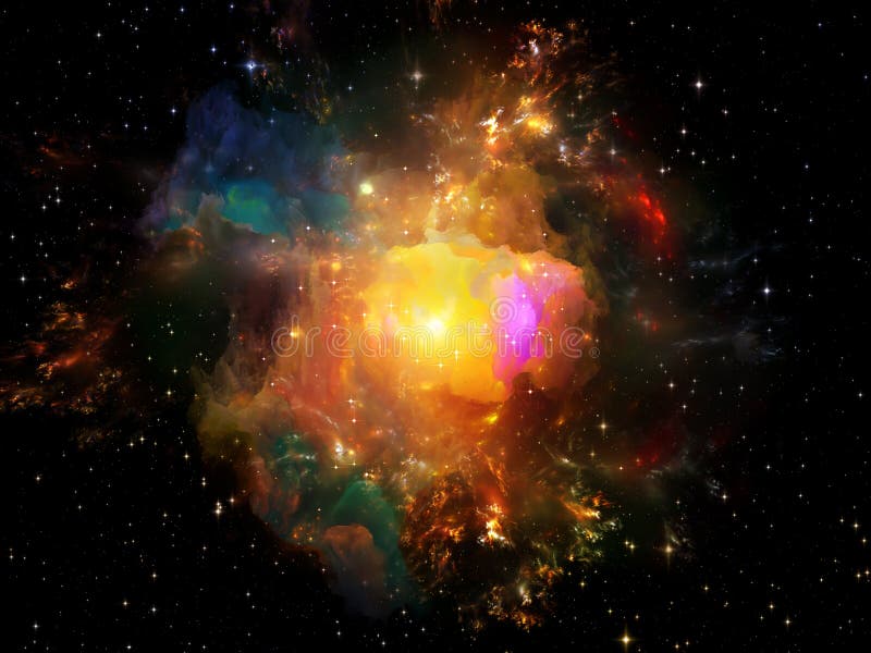 Starry Deep Outer Space Nebual and Galaxy Stock Illustration ...