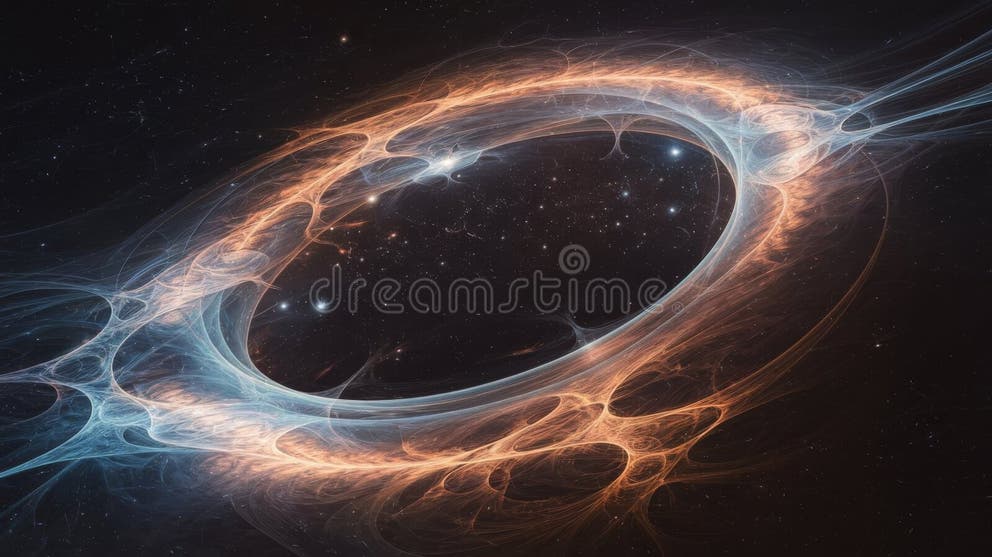 Space Vortex with Glowing Lights and Fractal Textures, Representing the ...