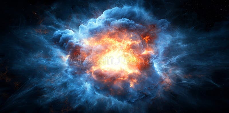 Space Wallpaper of Cosmos Nebula Cloud with Glowing Center Stock Photo ...
