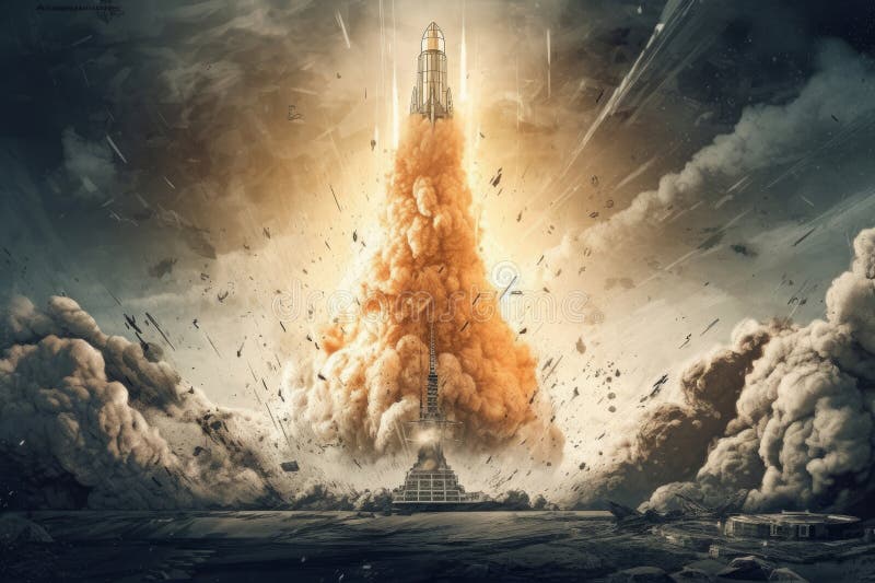 Space Wallpaper Rocket Launch Explosion with Fire Exploding ...