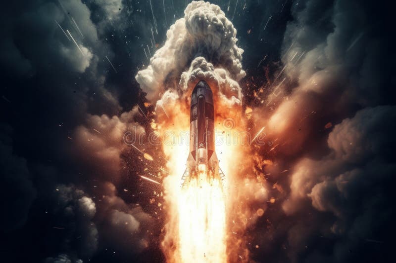 Space Wallpaper Rocket Launch Explosion with Fire Exploding ...