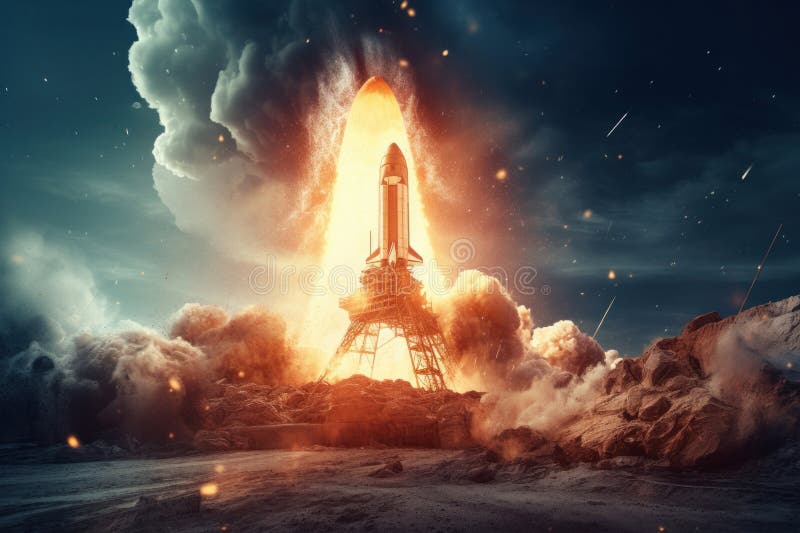 Space Wallpaper Rocket Launch Explosion with Fire Exploding ...